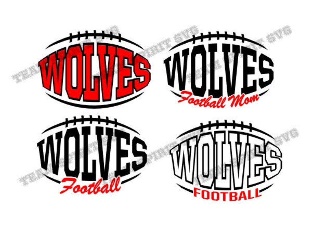 Wolves Football SVG Football Mom Download Files DXF, EPS, Silhouette ...