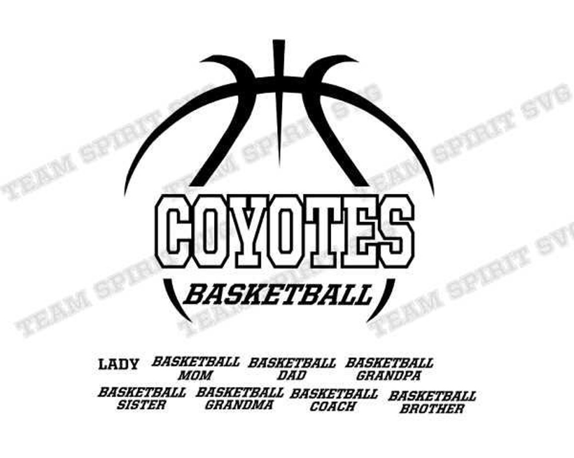 Coyotes Basketball Outline SVG Download Files DXF, EPS, Silhouette ...