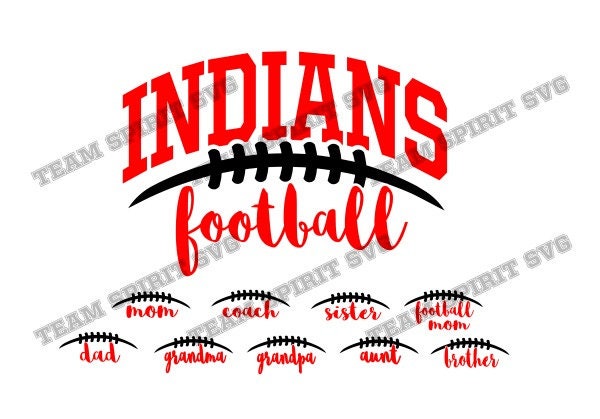 Indians Football Laces SVG Download File Football Mom DXF - Etsy