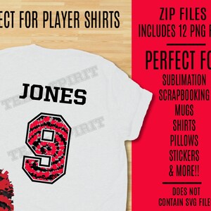 Team Colors Tie Dye Sublimation Numbers Pack Red Team Sublimation ...