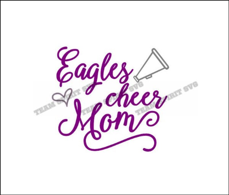 Eagles Script Cheer Mom SVG DXF EPS Silhouette Studio - Etsy
