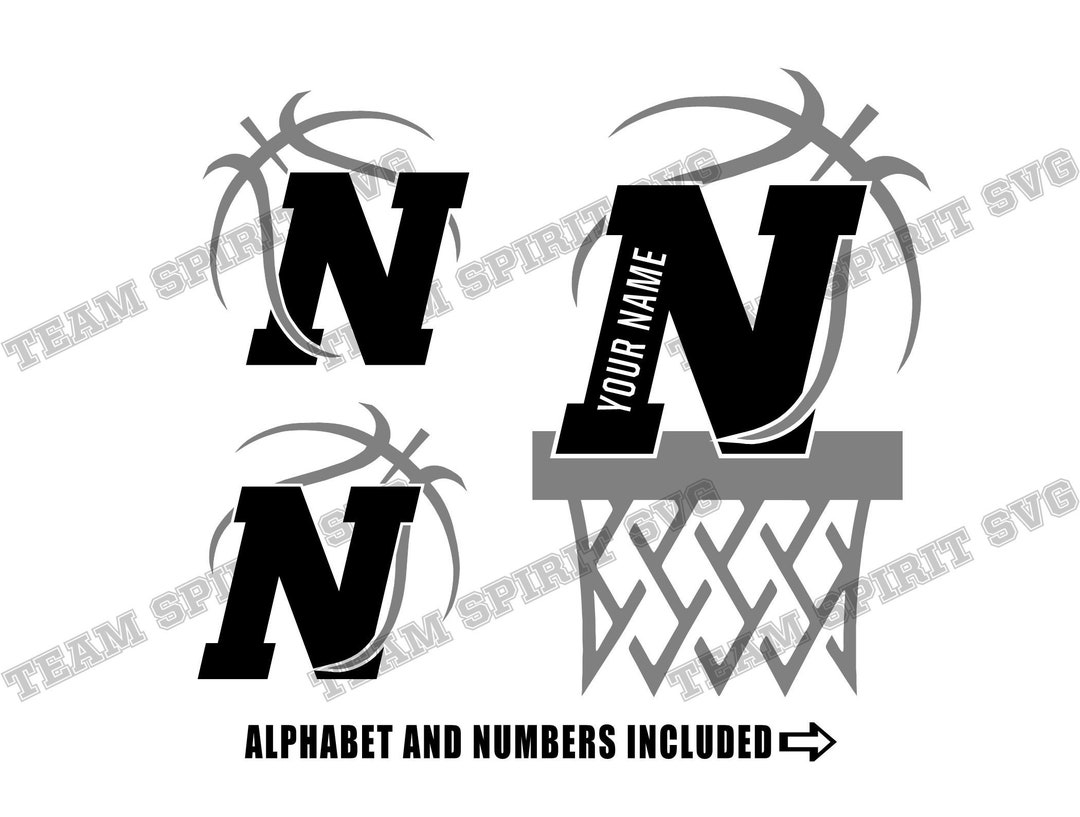 Basketball SVG Basketball Letter N Download File Basketball Net DXF EPS ...