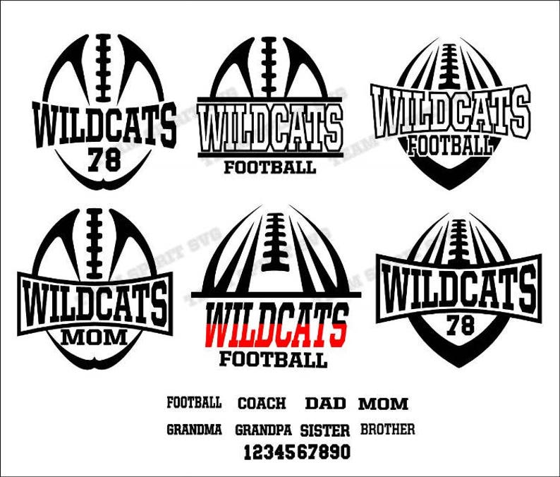 Wildcats Football Pack Bundle 2 Files - SVG, DXF, EPS, Silhouette ...