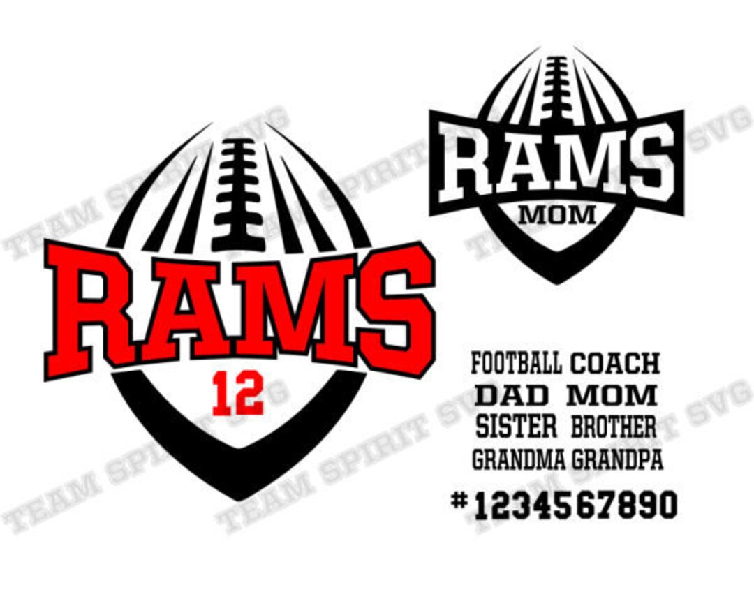 Rams Big Football SVG With Numbers Download File Svg DXF, EPS Files ...