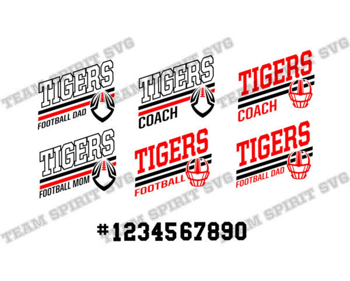 Tiger Football SVG Football Download Files DXF EPS - Etsy
