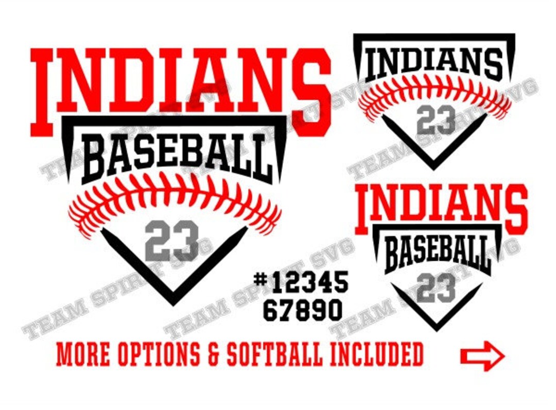 Indians Baseball SVG Indians Baseball Base Softball Download Files Dxf ...