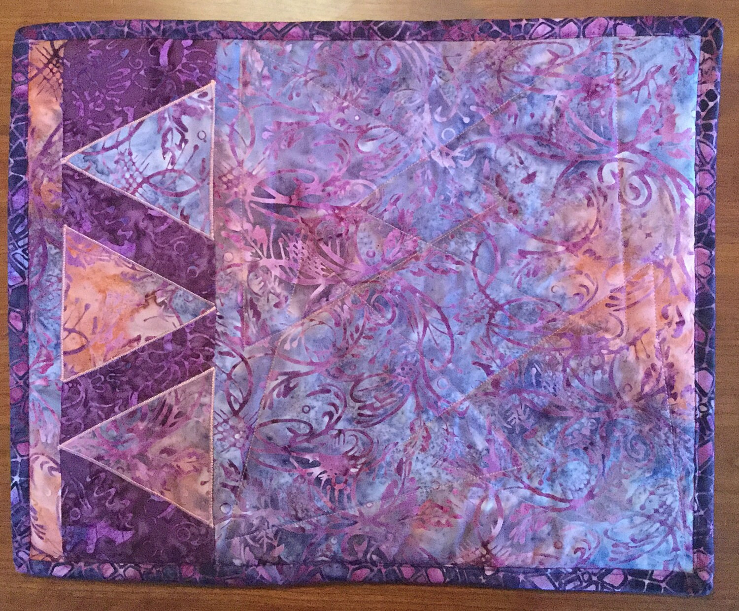 Purple Batik Artsy Modern Placemat Set Set of 6 Fabric - Etsy