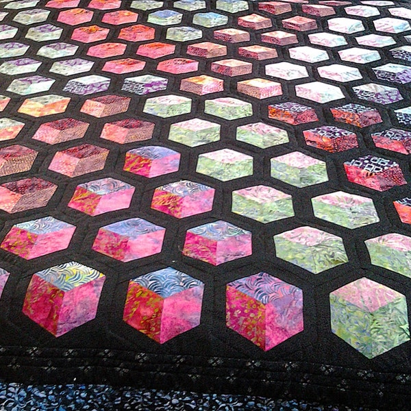 Tumbling Block Quilt - Etsy