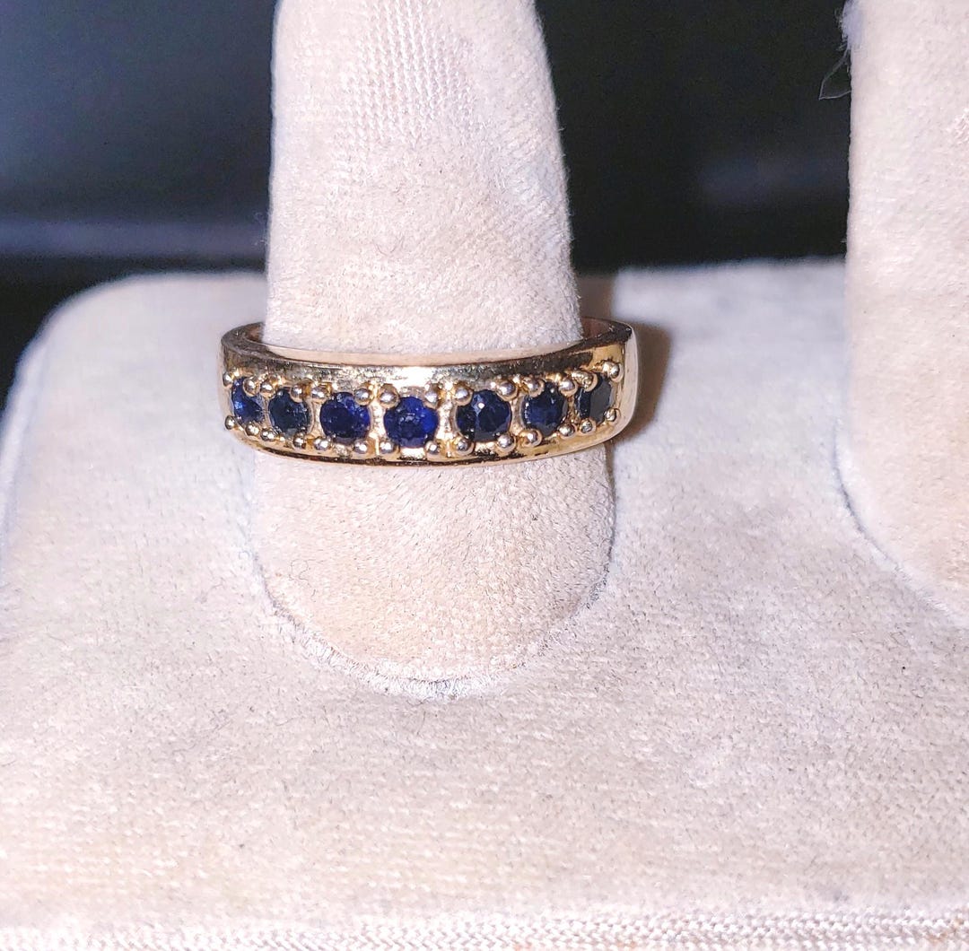 925 Ross & Simon Gold Plated Sapphire Men's Ring size 10.0 - Etsy