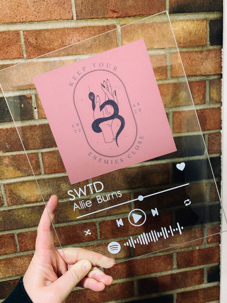 Spotify Song Glass Frame Spotify Song Glass Plaque - Etsy