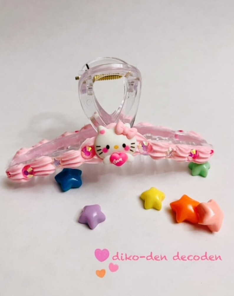Hello Kitty Kawaii Handmade Decoden Hair Claw - Etsy