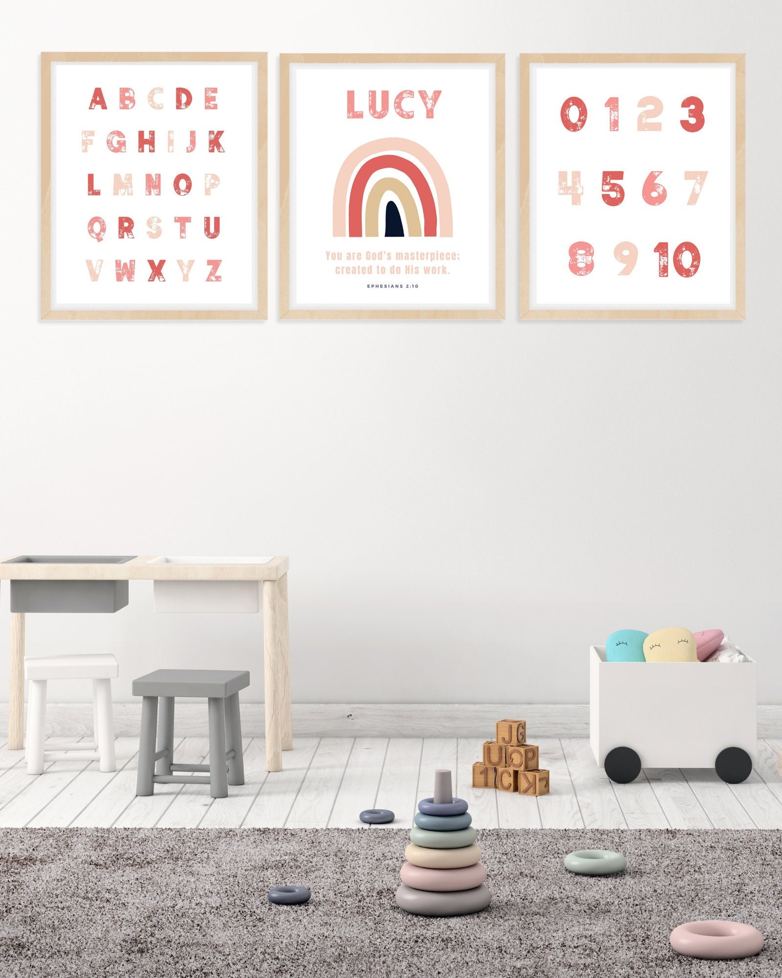 Custom Girls Rainbow Name Sign Alphabet Wall Art Girls | Etsy