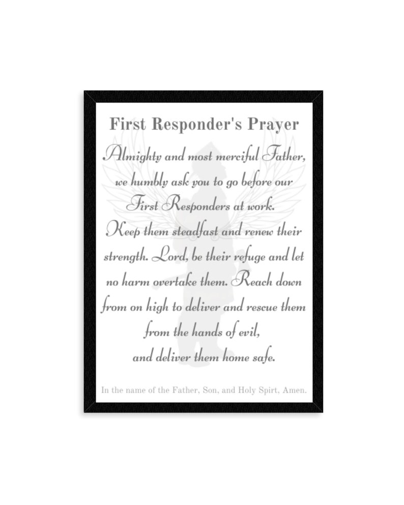 First Responder's Prayer Print First Responder Sign - Etsy