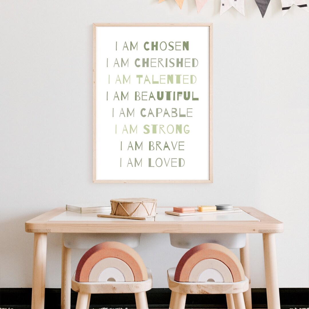 Inspirational Quotes for Kids, Boys Room Wall Art, Daily Affirmations ...