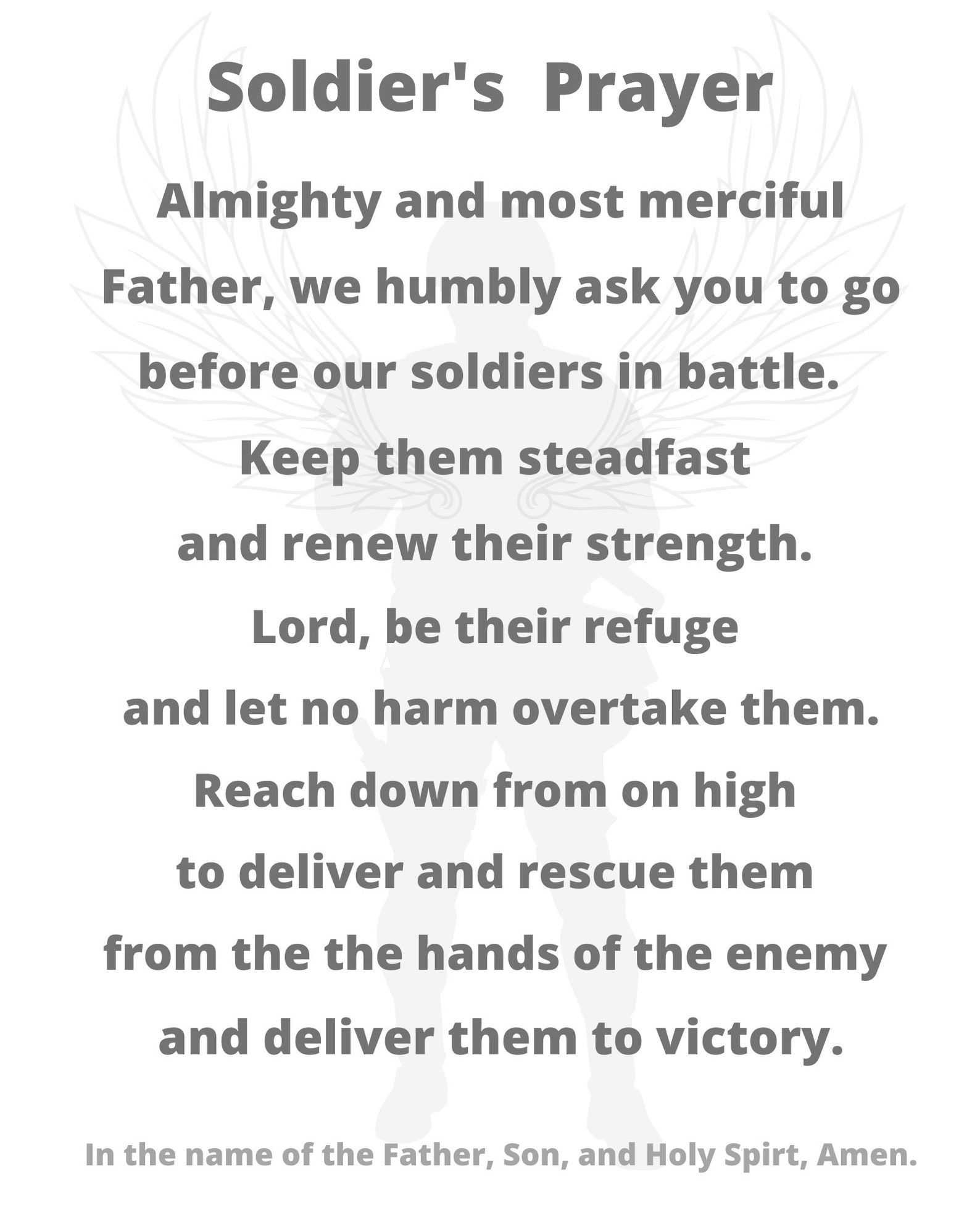 Soldier's Prayer Print, Military Print, Soldier Wife Sign, Soldier's ...