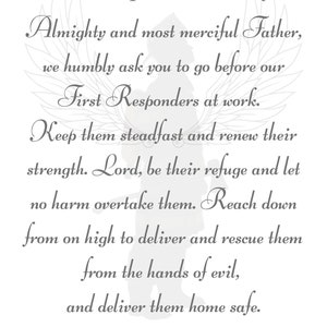 First Responder's Prayer Print, First Responder Sign, First Responder ...