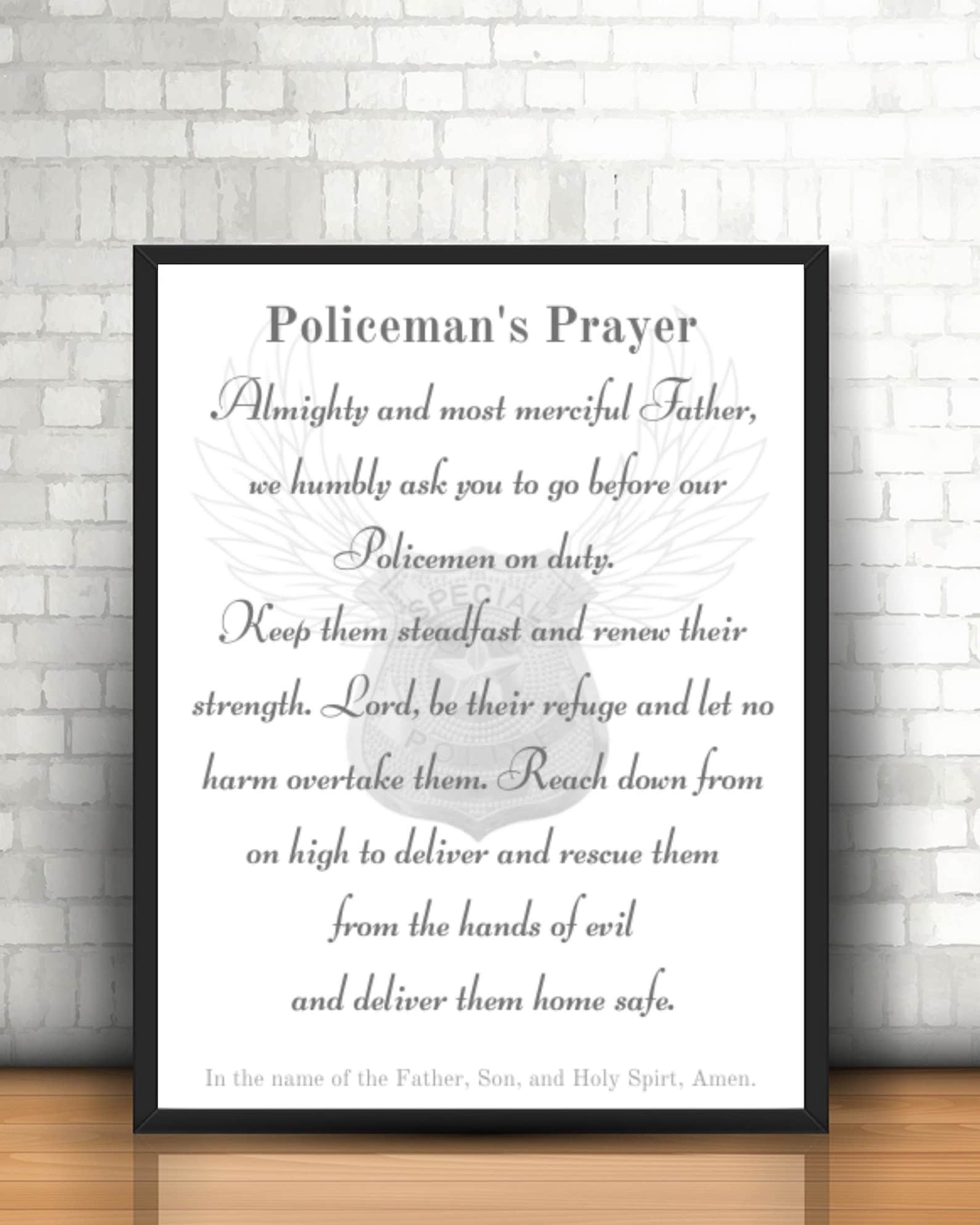 Policeman's Prayer Print Policeman's Sign - Etsy