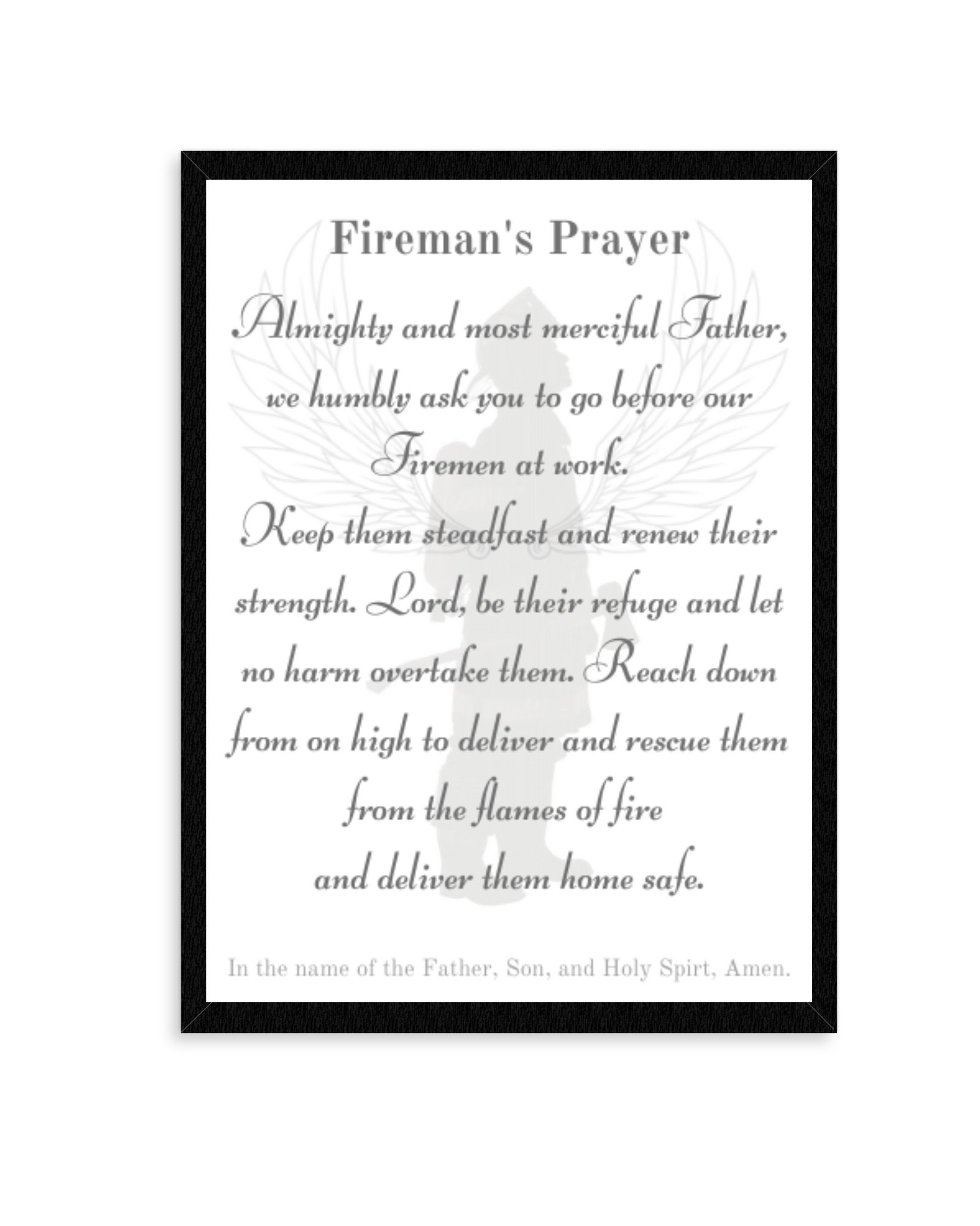 Fireman's Prayer Print Fireman's Sign Fireman's | Etsy