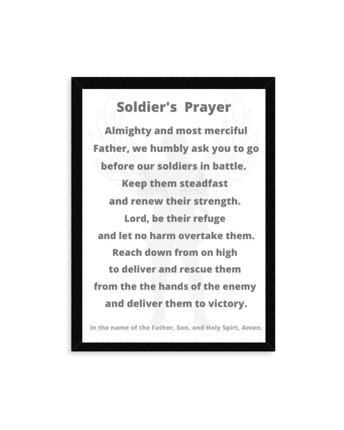 Soldier's Prayer Print Military Print Soldier Wife Sign - Etsy