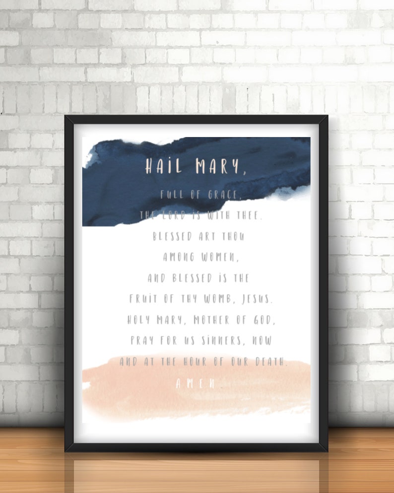Hail Mary & Our Father Set, Catholic PRINTABLE Decor, Catholic Art, - Etsy