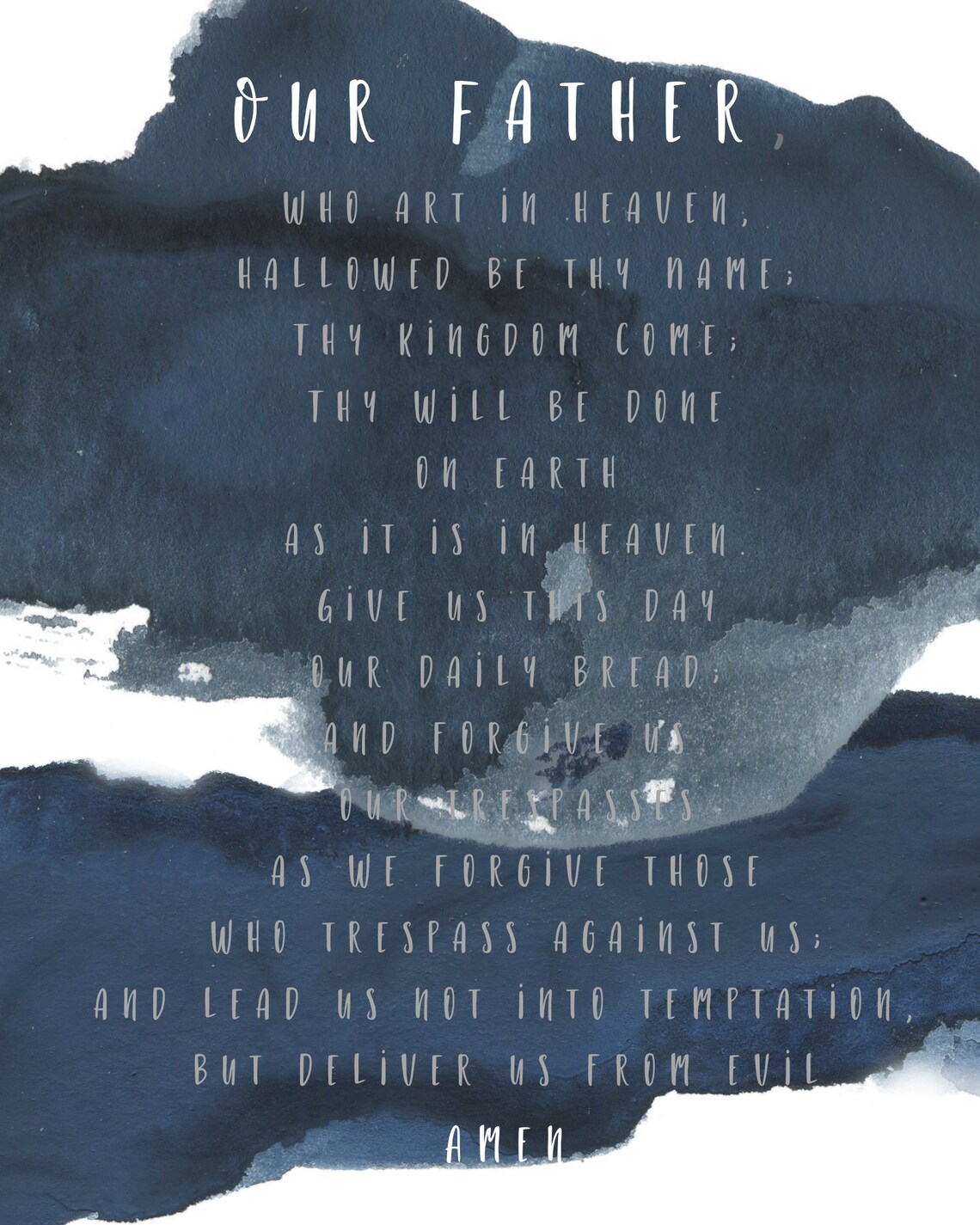 Hail Mary & Our Father Set Catholic PRINTABLE Decor Catholic | Etsy