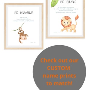 Safari Nursery Decor, Christian Nursery Wall Art, Set of 6 Jungle ...