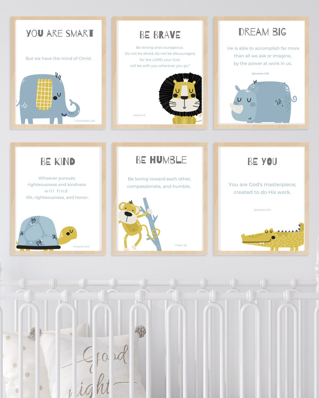 Jungle Theme Nursery, Set of 6 Safari Digital Prints, Kid Affirmations ...