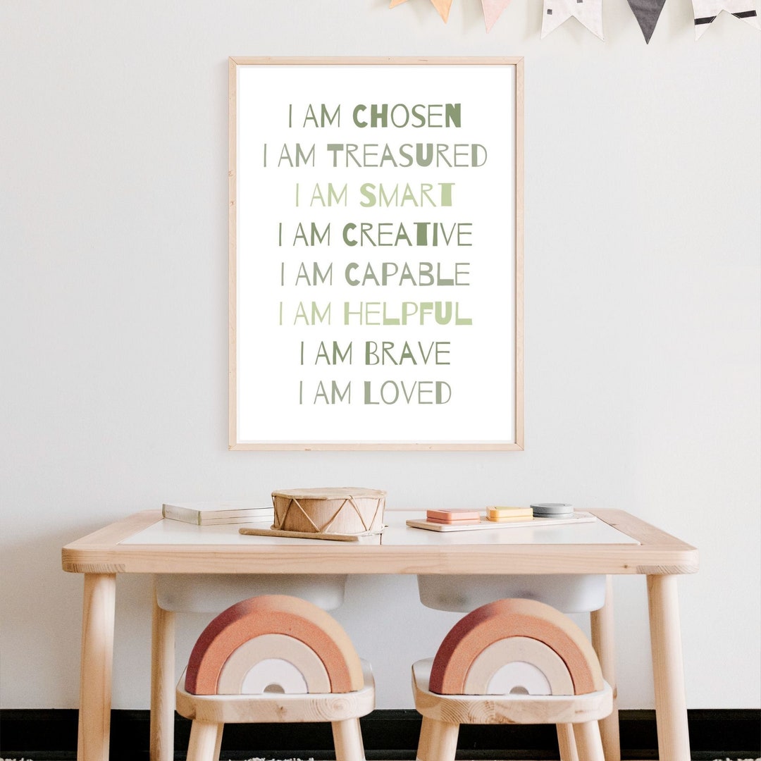 Inspirational Quotes for Kids, Boys Room Wall Art, Daily Affirmations ...