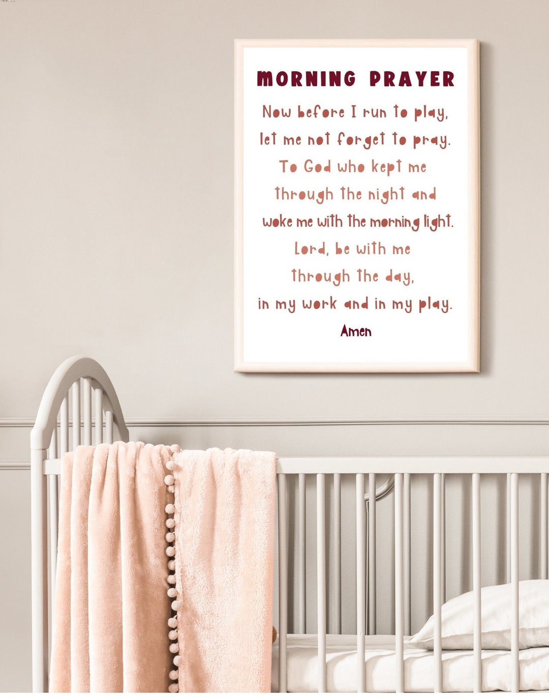 Classic Children's Morning Prayer Print -christian Nursery Print ...