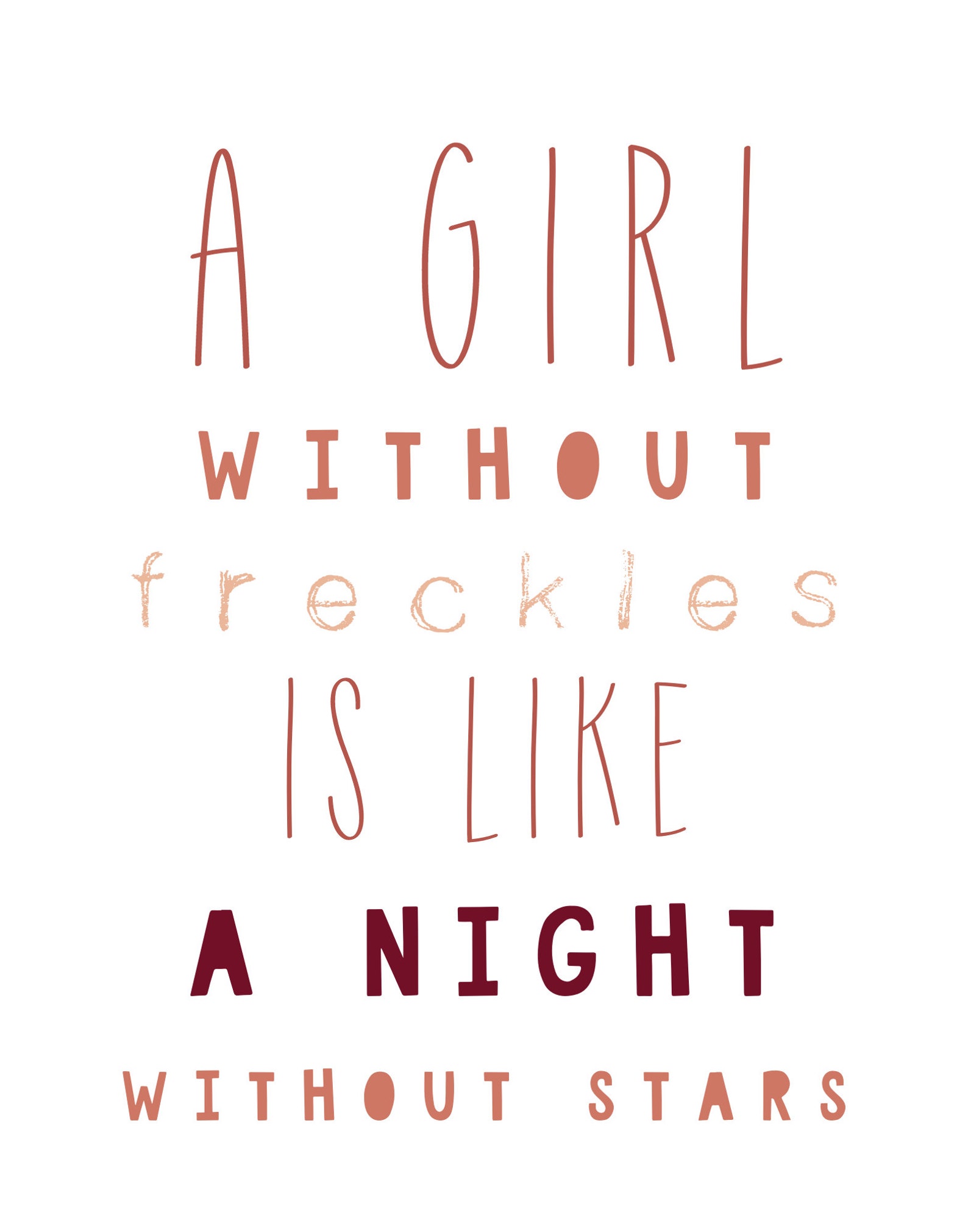 A Girl Without Freckles- Wall Decor -little Girl Wall Art - Freckles ...