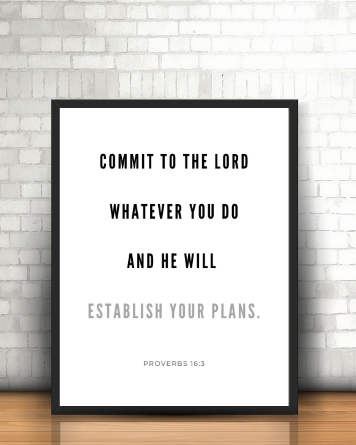 Proverbs 16:3 Commit to the Lord whatever you do Bible Verse | Etsy