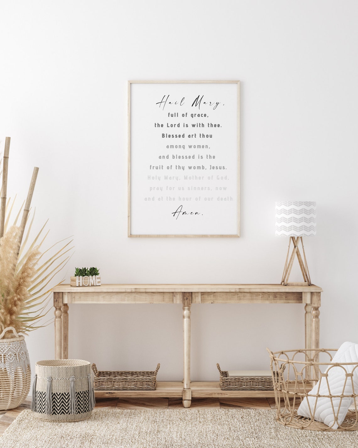 Hail Mary Print Catholic PRINTABLE Art Hail Mary Full of - Etsy