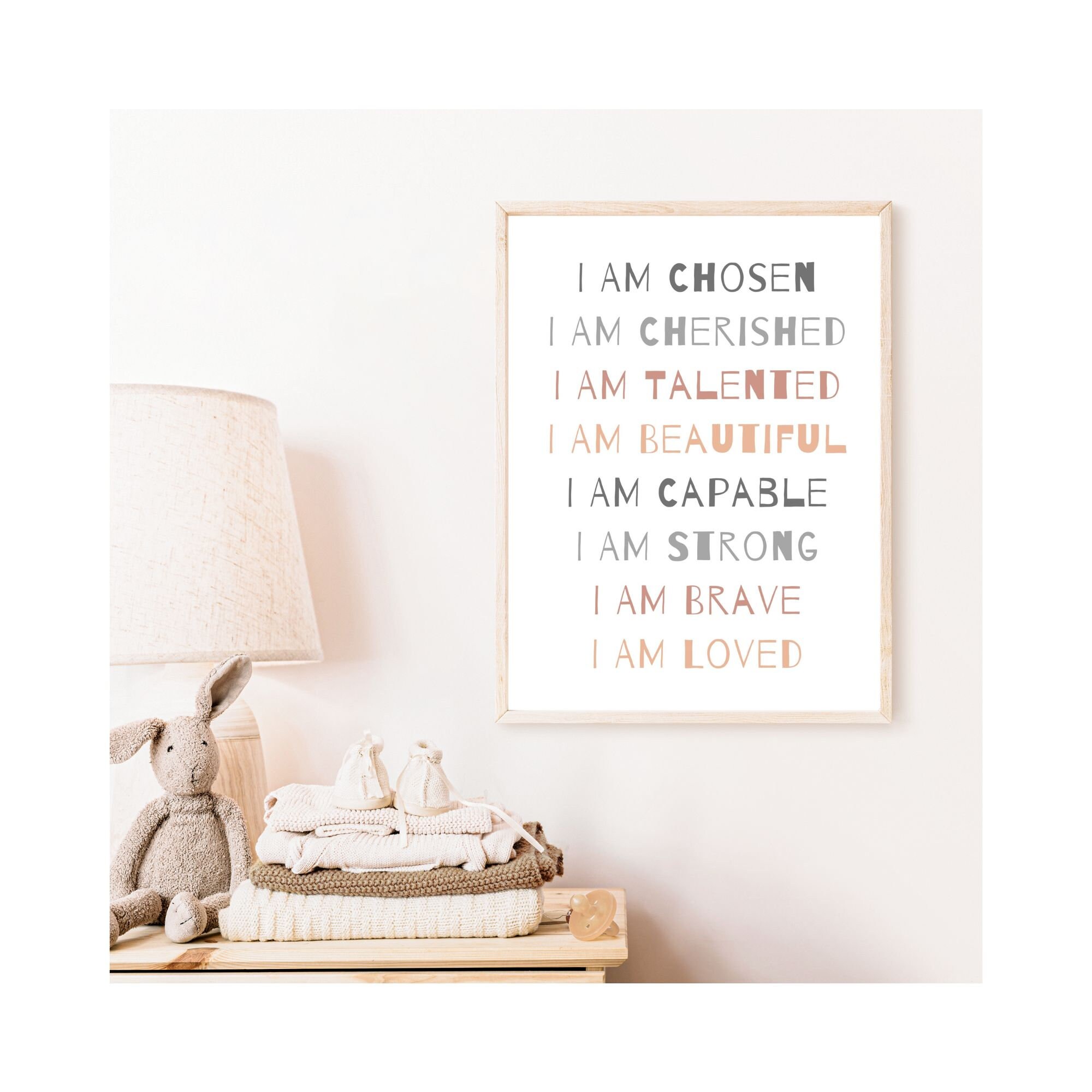 Printable Kids Affirmations Wall Art, Boho Nursery Decor, Inspirational ...