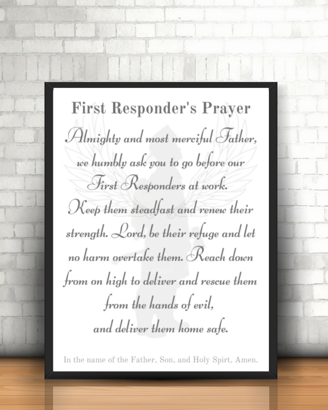 First Responder's Prayer Print, First Responder Sign, First Responder ...