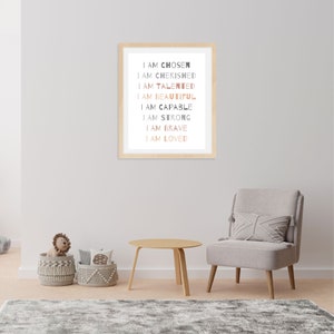 Printable Kids Affirmations Wall Art, Boho Nursery Decor, Inspirational ...