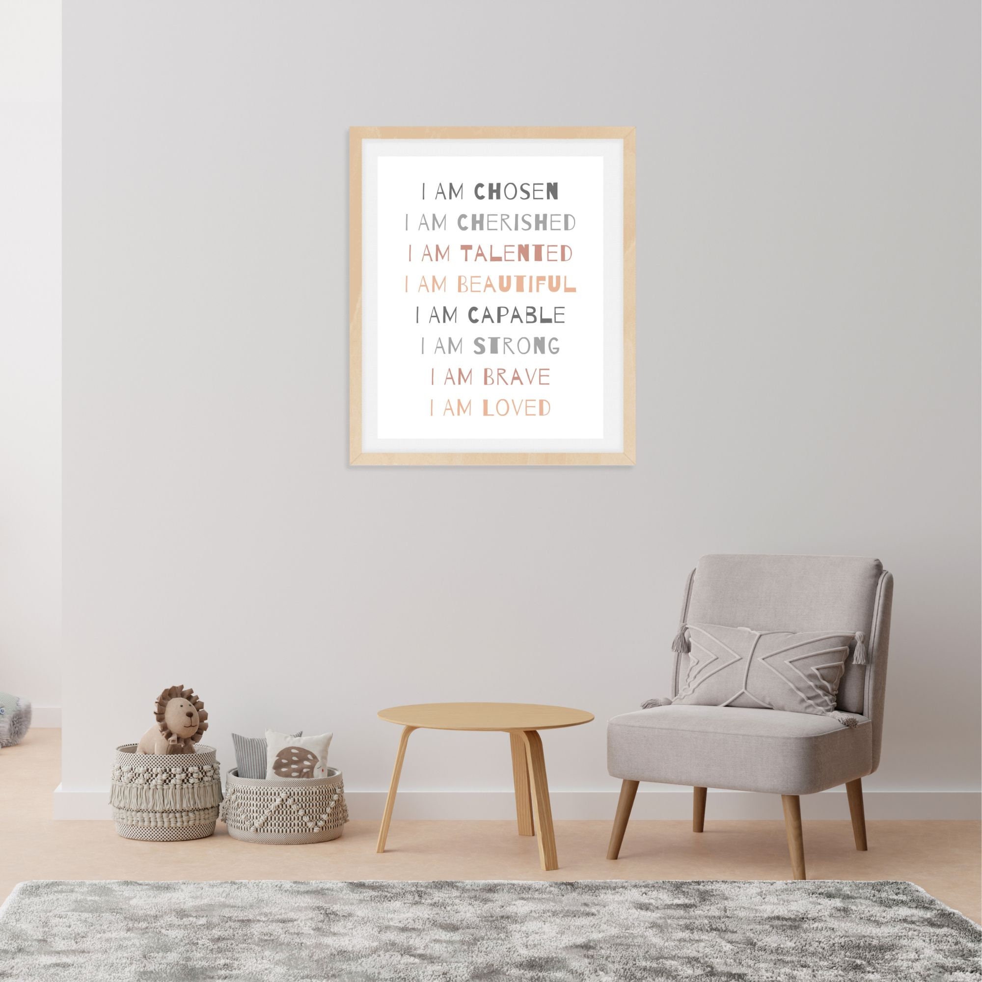 Printable Kids Affirmations Wall Art, Boho Nursery Decor, Inspirational ...