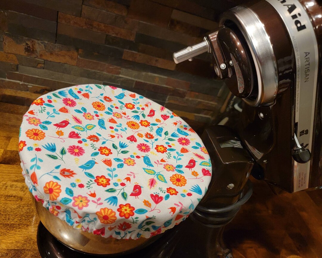 Bird Flower Reusable Lined Bowl Covers, Cast Iron Handle Covers ...