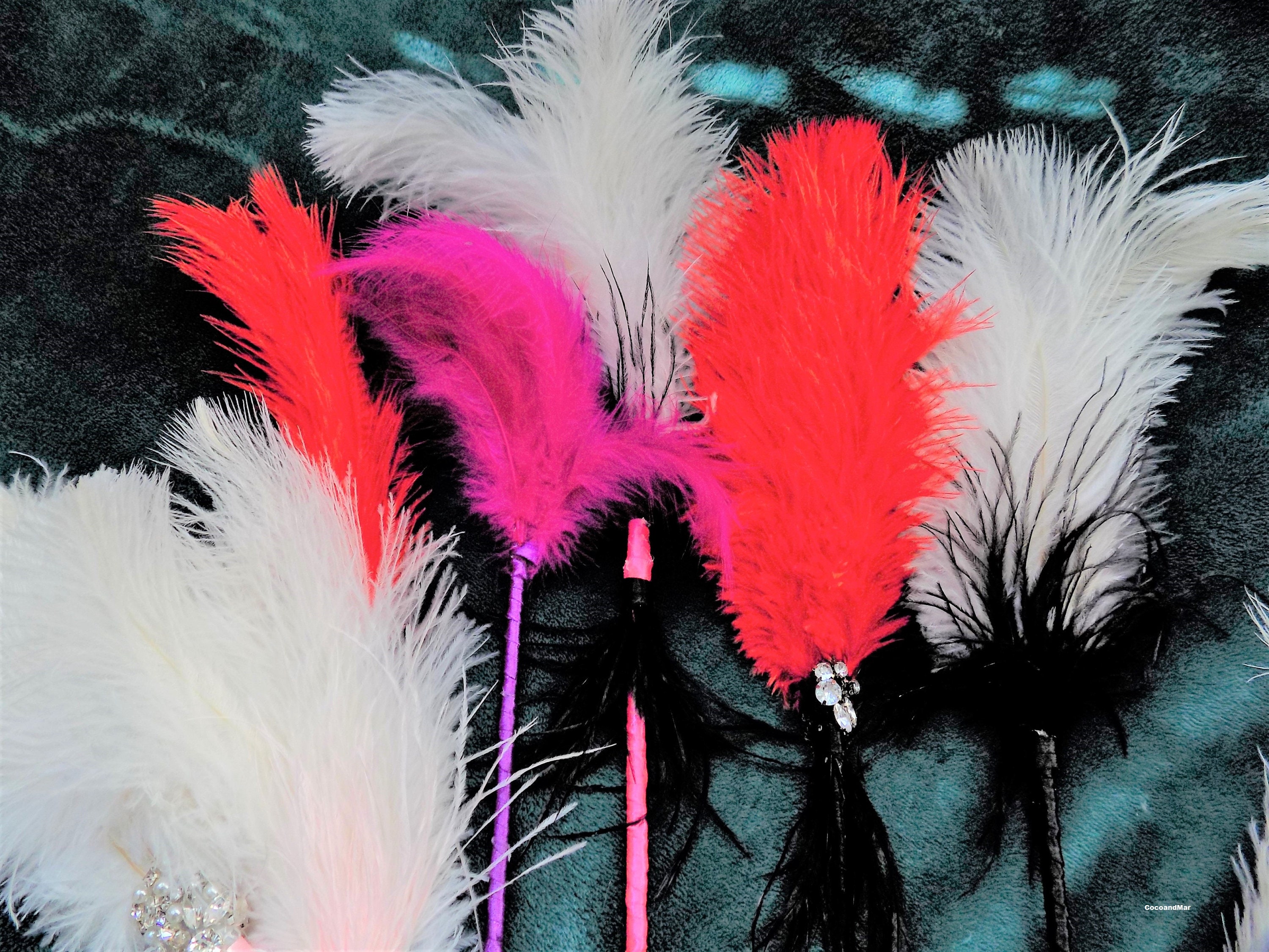 Feather Stroking Massage Stick with Soft Long Ostrich Feathers | Etsy