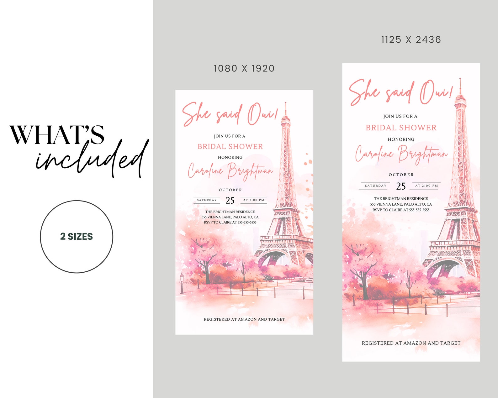 Eiffel Tower Paris Bridal Shower Invitation Template, Editable Bridal ...