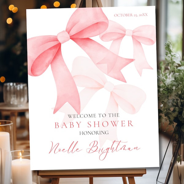 Baby Shower Sign Coquette - Etsy