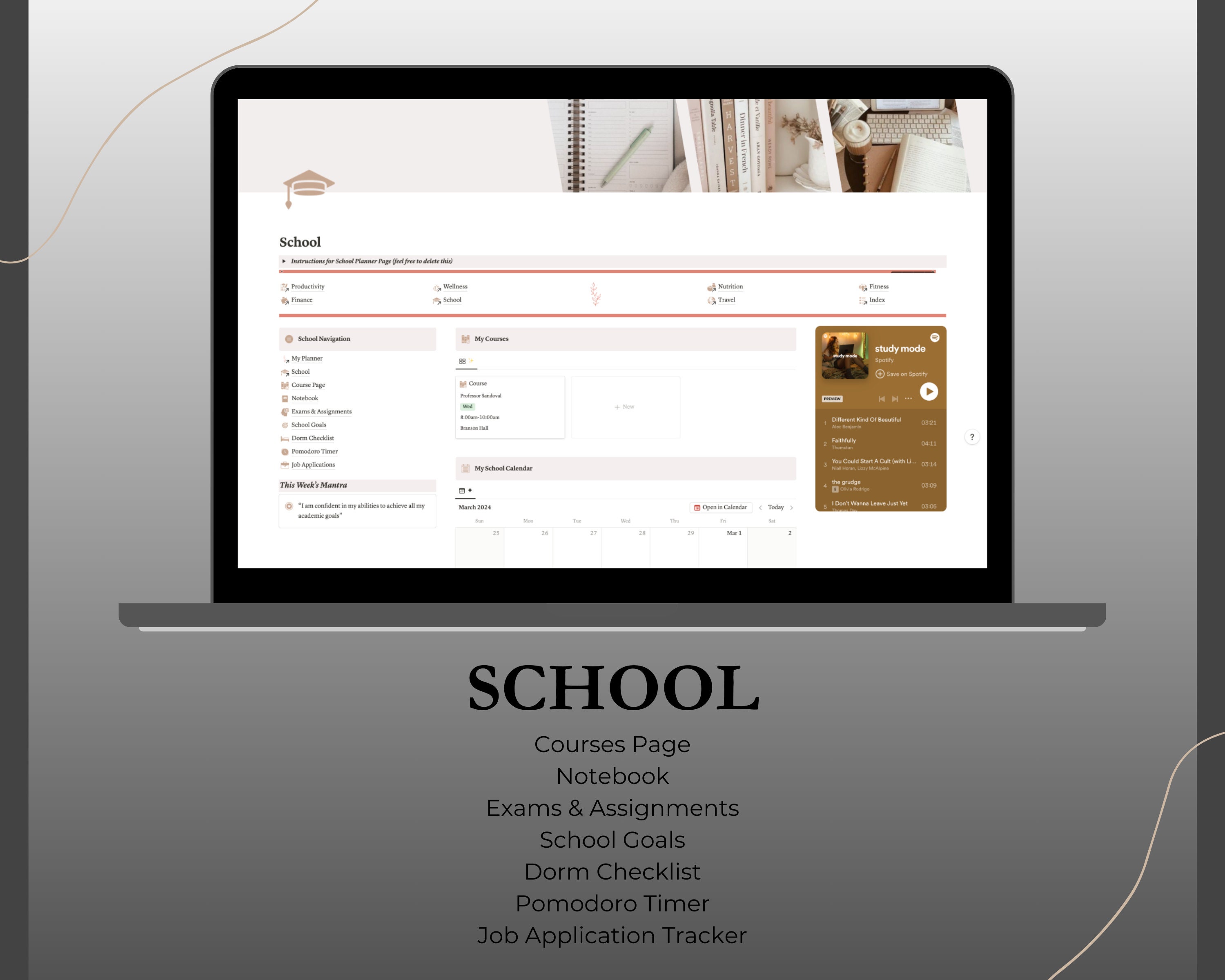 All-in-one Notion Digital Life Planner - Aesthetic Daily & iPad Planner ...