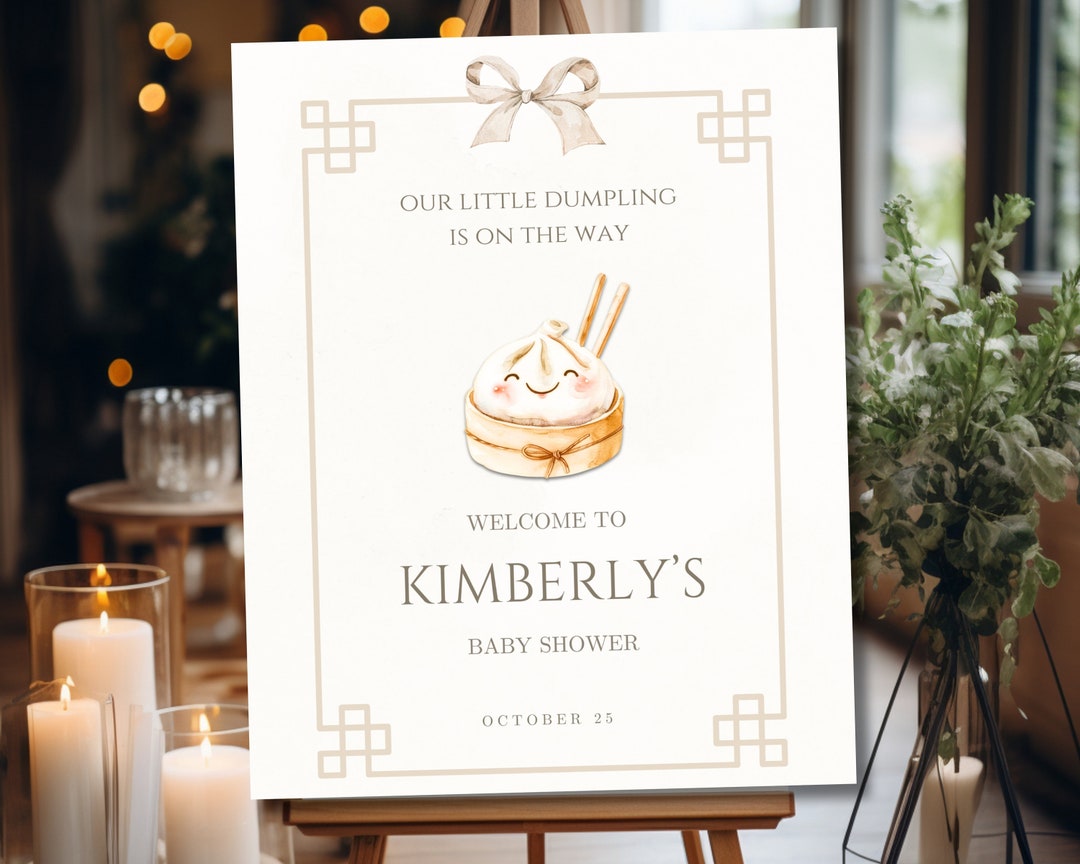 Editable Dumpling Baby Shower Welcome Sign, Gender Neutral Baby Shower ...
