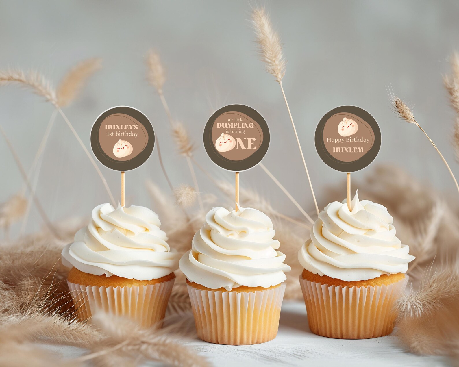 Editable Little Dumpling Cupcake Toppers, Dumpling Birthday Decor ...