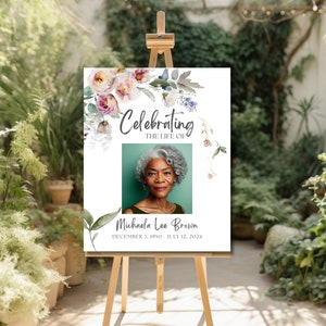 Funeral Memorial Sign Printable| Celebration of Life Sign | in Loving ...