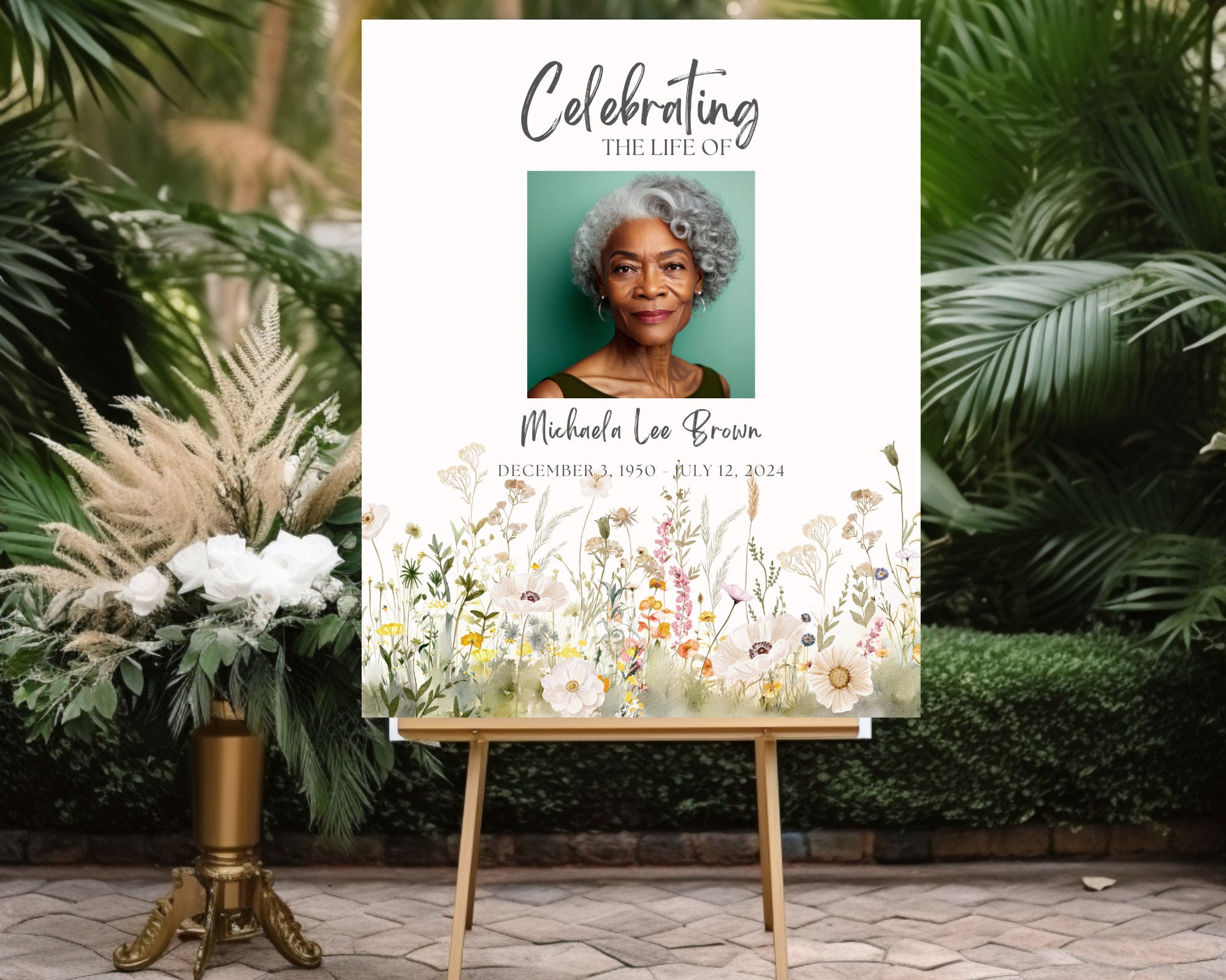 Funeral Welcome Sign Wildflowers | Celebration of Life Sign | in Loving ...