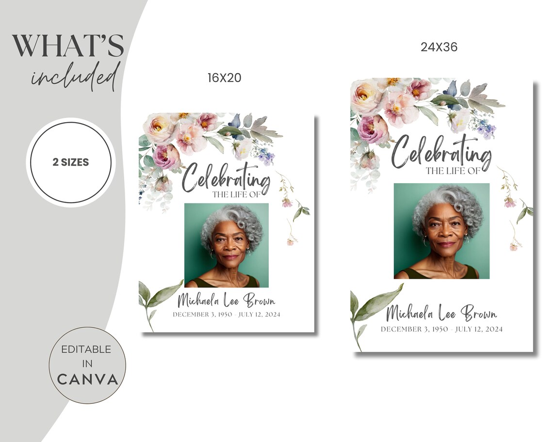 Funeral Memorial Sign Printable| Celebration of Life Sign | in Loving ...