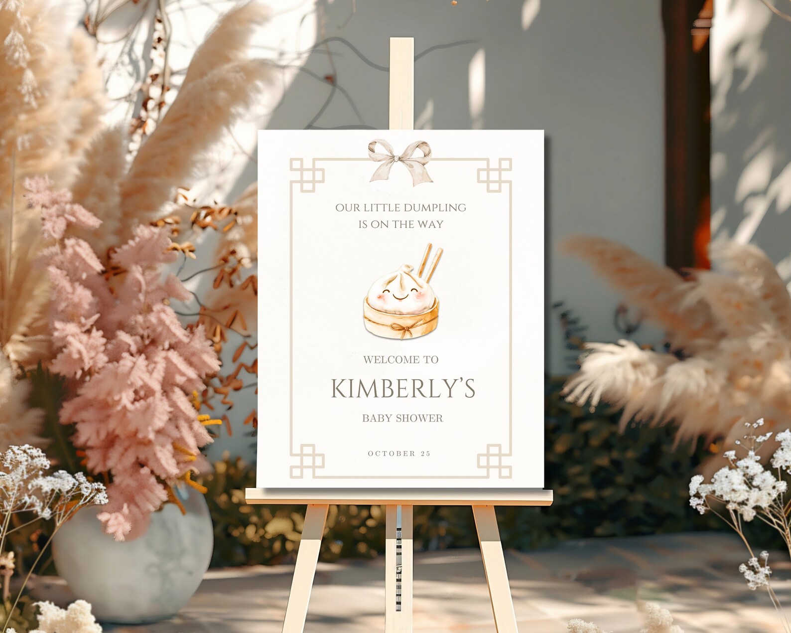 Editable Dumpling Baby Shower Welcome Sign, Gender Neutral Baby Shower ...