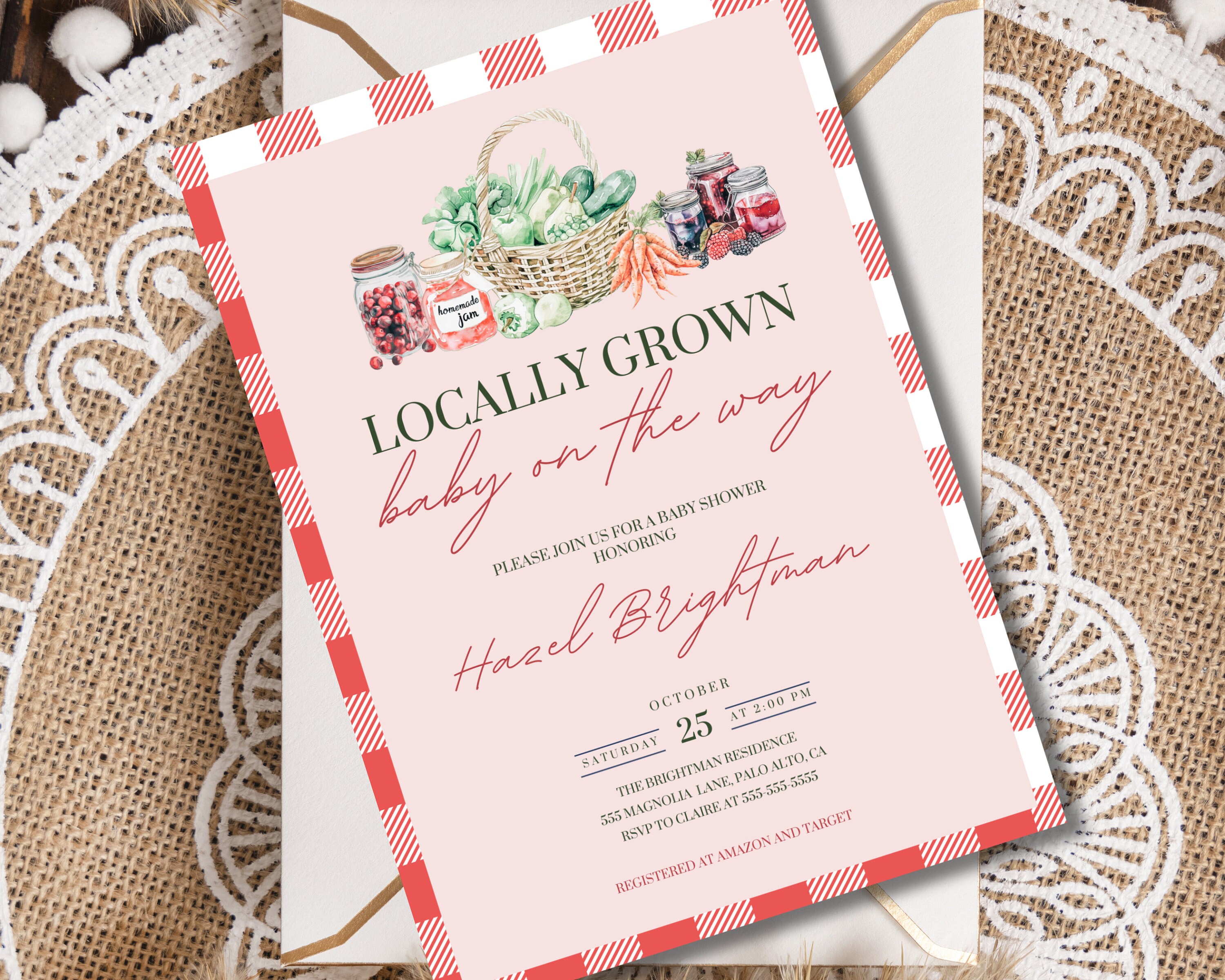 Editable Locally Grown Invitation, Farmers Market Baby Shower Invite ...