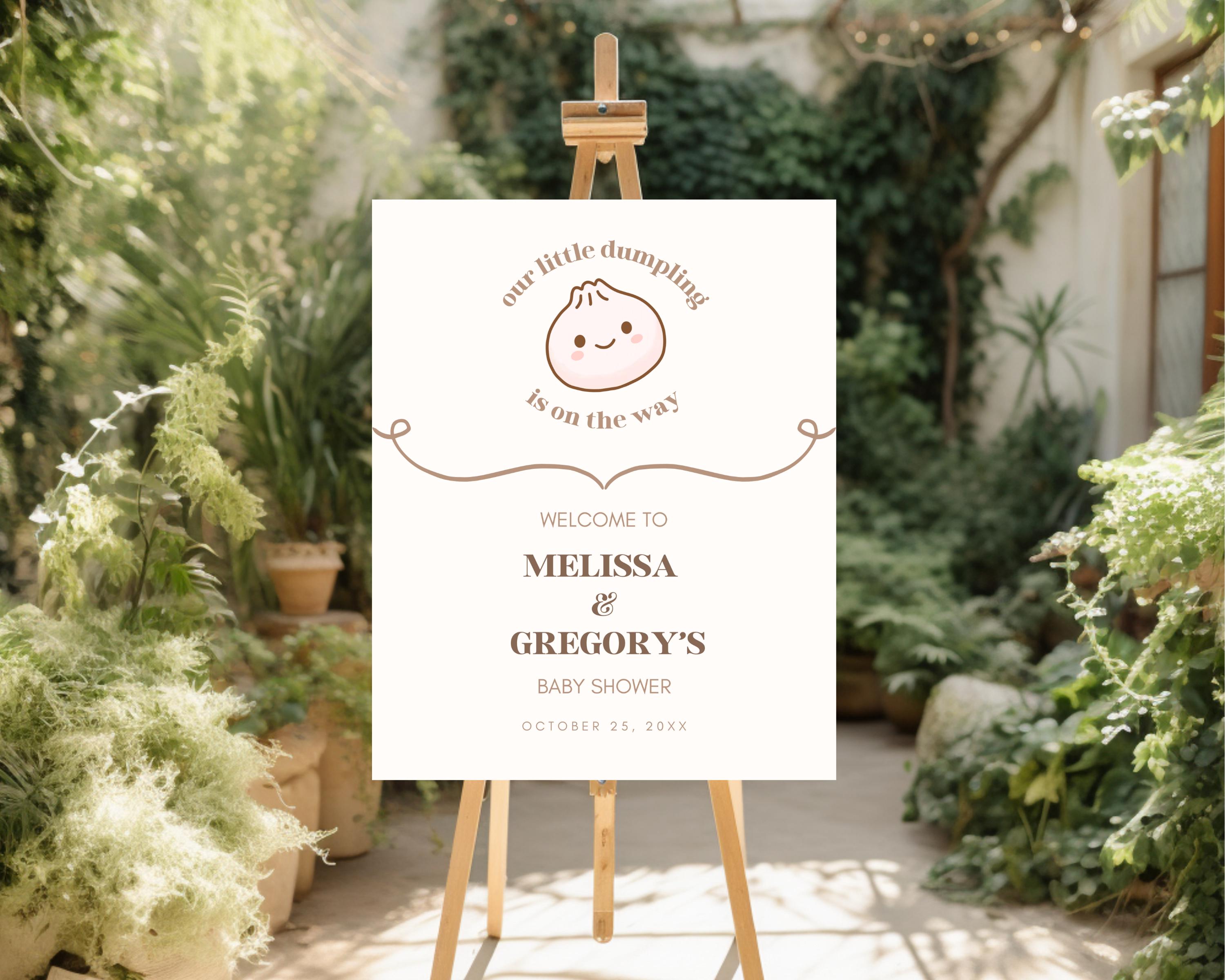 Editable Dumpling Baby Shower Sign, Gender Neutral Baby Shower ...