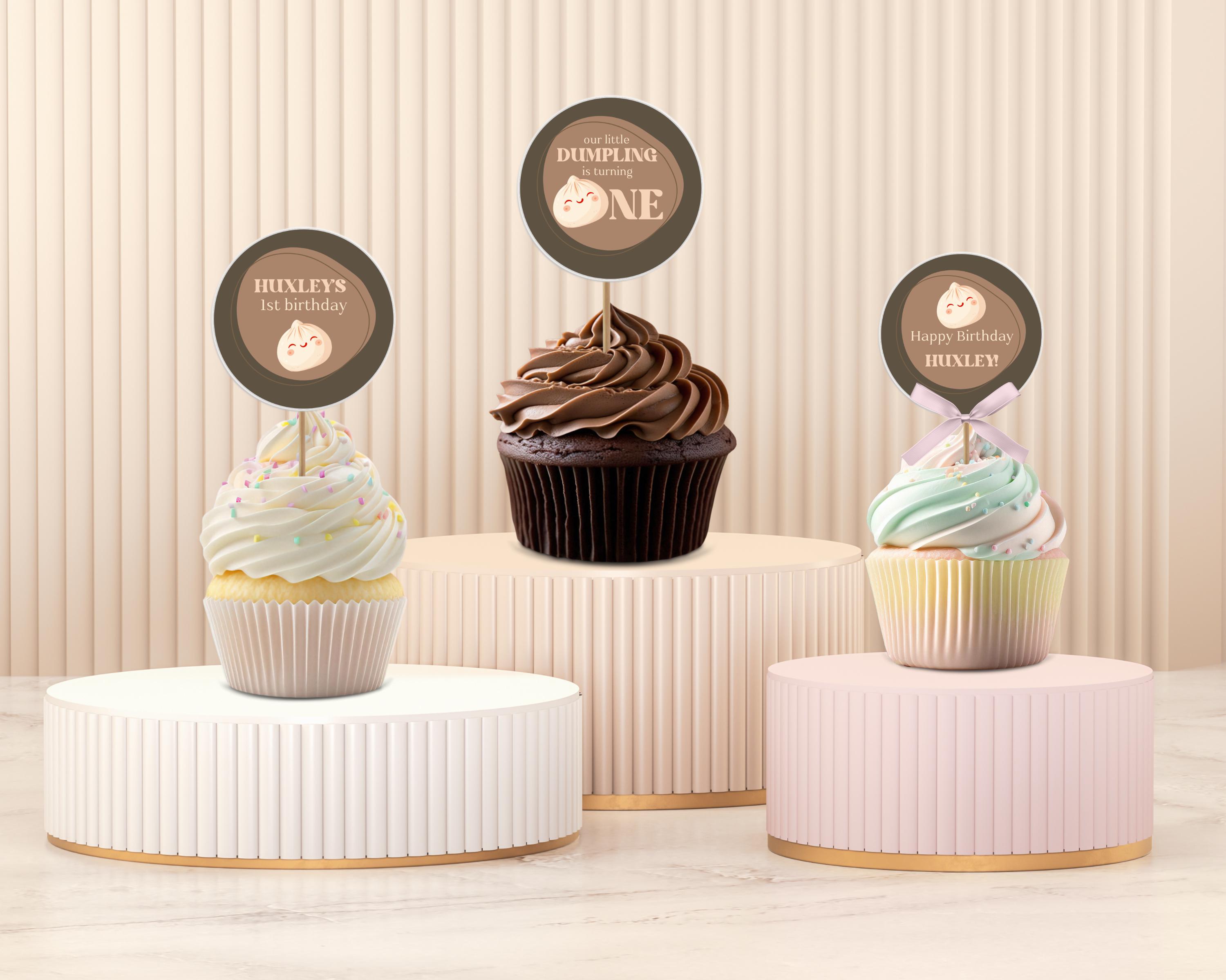 Editable Little Dumpling Cupcake Toppers, Dumpling Birthday Decor ...